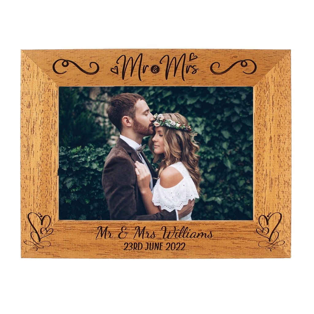 Personalised Mr and Mrs Photo Frame - Wedding - Portrait or landscape ...