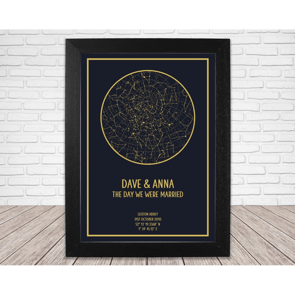 Custom Star Map Print, Wedding Anniversary Gift, Stars Above by Date ...